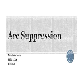 Arc suppression | PPTX