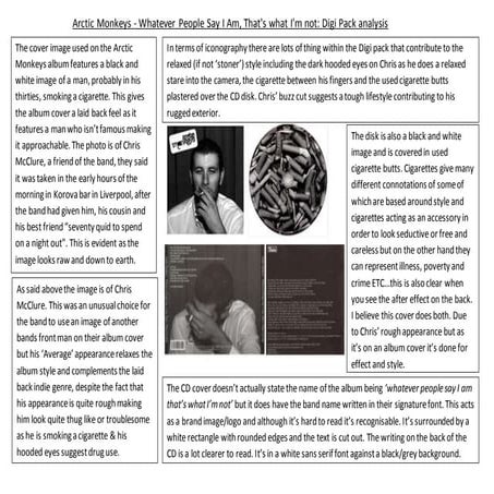 Arctic monkeys digi pack analysis | DOCX