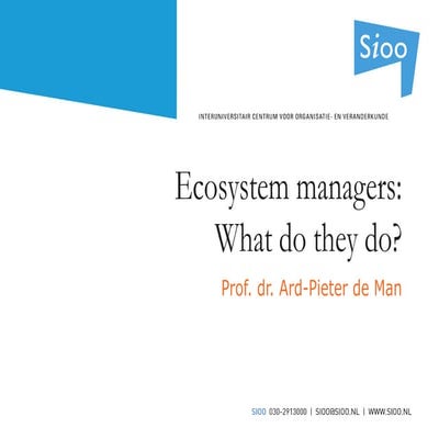 Ecosystem managers: What do they do? | PPTX