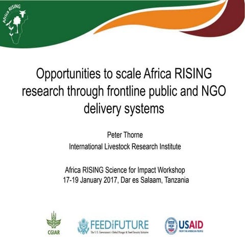 Opportunities to scale Africa RISING research through frontline public ...