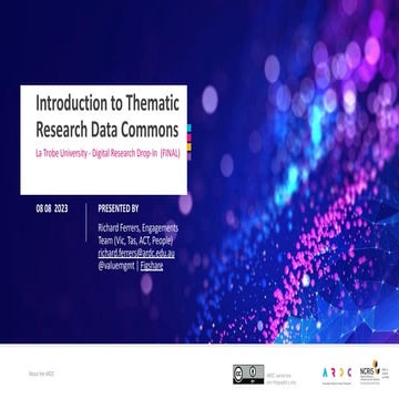 ARDC - Introduction to Thematic Data Commons - La Trobe 080823 | PDF