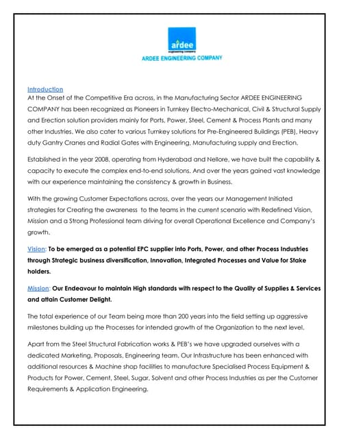 SSCPL Profile | PDF | Civil Engineering Industry | Industries