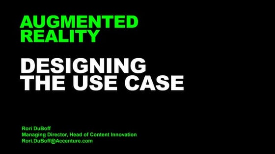 Designing for AR + VR + the Screenless World | PPT