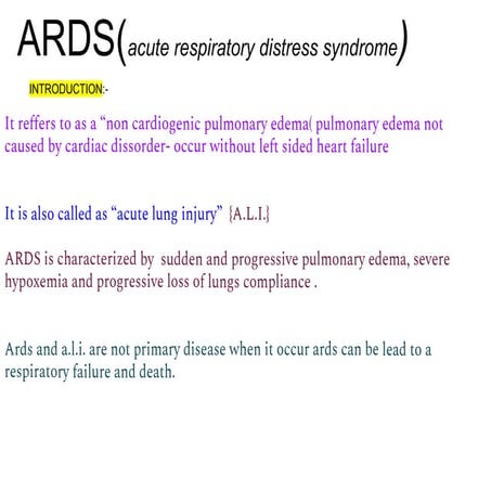 Acute respiratory distress syndrome | PPTX