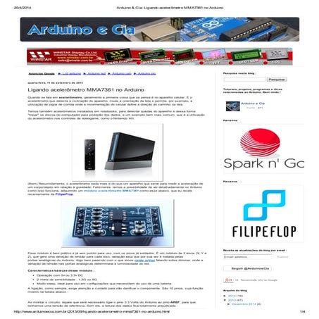 Arduino And Cia Ligando Acelerômetro Mma7361 No Arduino Pdf