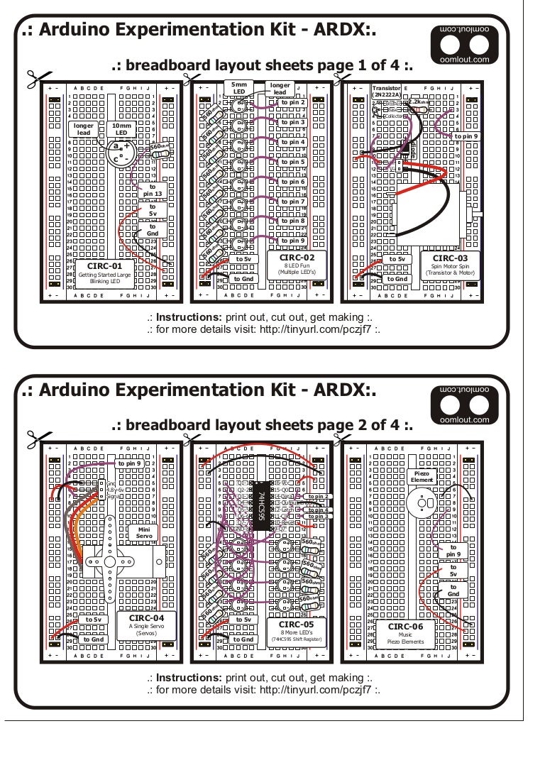 Arduino experimenters guide circuit sheets ARDX Arduino experimenters guide circuit sheets ARDX