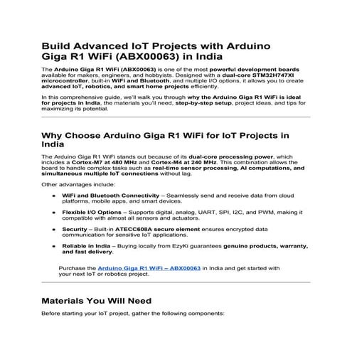 Arduino Giga R1 WiFi India – IoT Projects Guide.docx