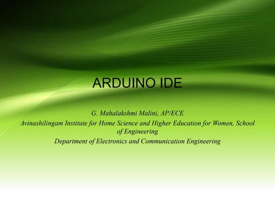 Integration Of Sensors And Actuators With Arduino Pptx