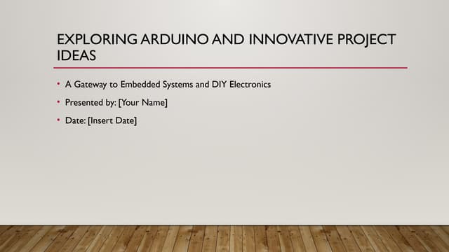 Ppt On Arduino Pptx