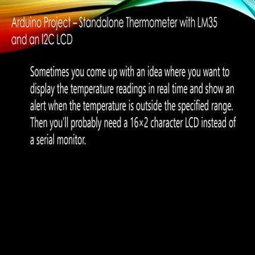 Arduino Project Standalone Thermometer With Lm35 And An I2c Lcdpdf