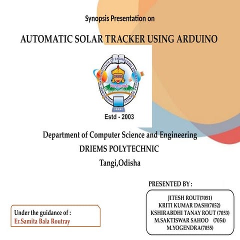 ppt of arudino_solar_tracker.pptx for minor project | PPTX