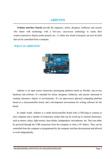 Ppt On Arduino Ppt