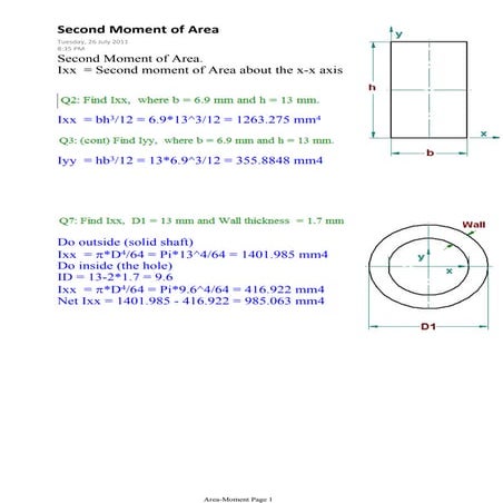 Area moment | PDF