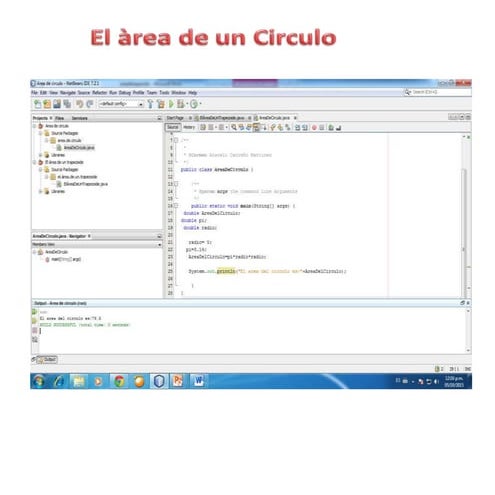 Area de circulo Netbeans | DOCX