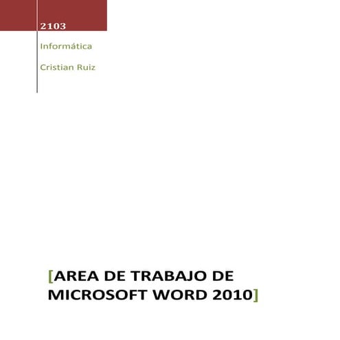 Area de trabajo de microsoft word 2010 | PDF