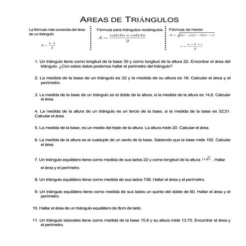 Area de triángulos | PDF