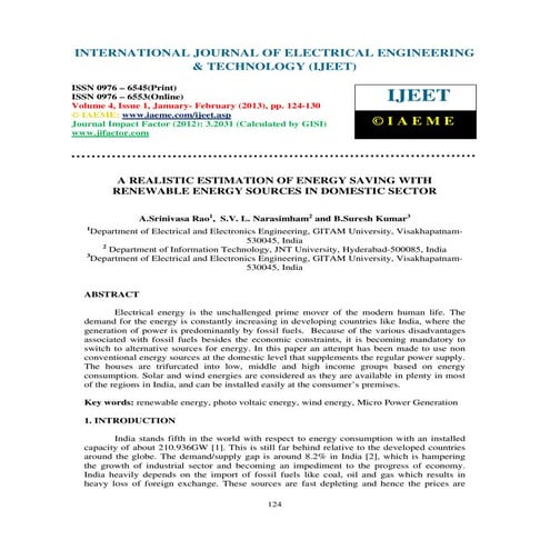 A realistic estimation of energy saving with renewable energy sources ...