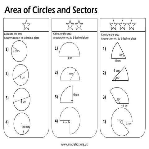 Area of Circle and sector differentiated questions | PPT