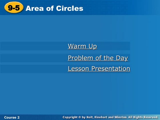 Area of a Circle | PPT | Physics | Science