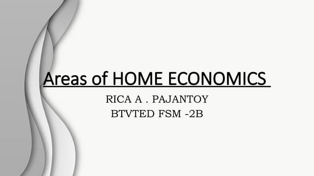 Introduction to Home Economics Literacy | PPTX | Education