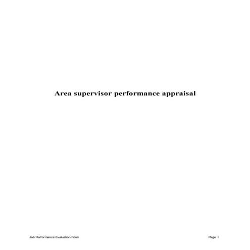 Area supervisor perfomance appraisal 2 | DOCX