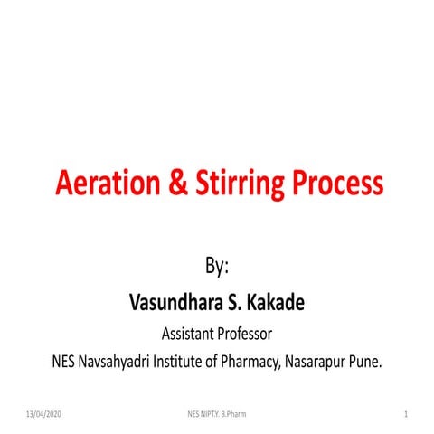 Areation & stirring process during fermentation | PDF
