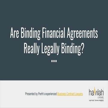 Are Binding Financial Agreements Really Legally Binding- | PPT