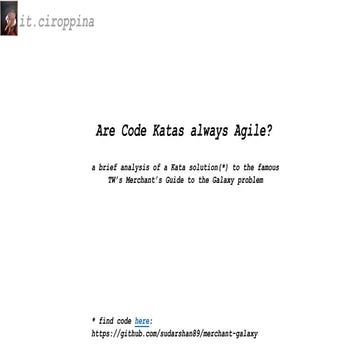 are Code Katas always Agile ? | PPT