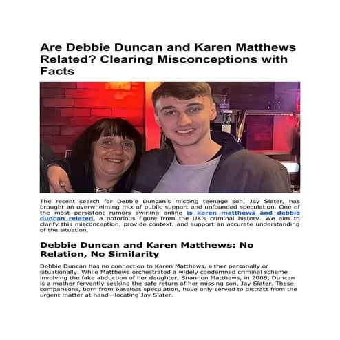 Are Debbie Duncan and Karen Matthews Related_ Clearing Misconceptions with Facts.docx