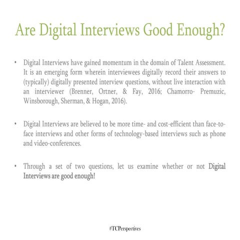 Are digital interviews good enough ? | PDF