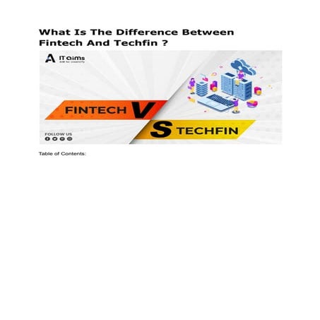 Difference Between Fintech and Techfin | PDF