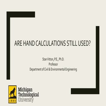 Are hand calculations still used | PPTX