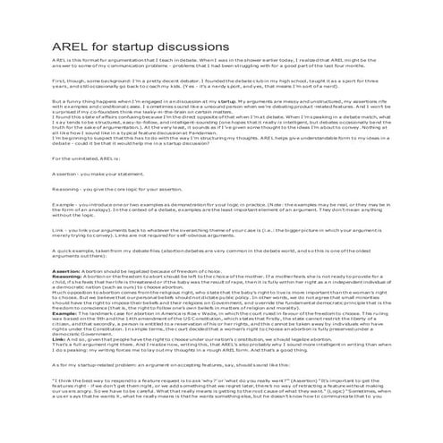 AREL for discussions | DOCX