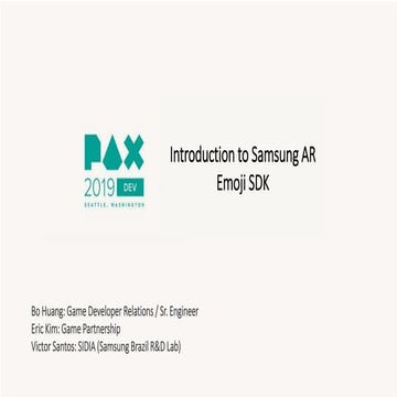 Introduction to Samsung AR Emoji SDK | PPT