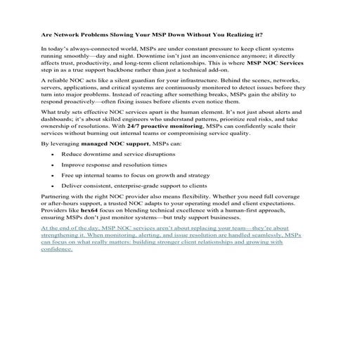 Are Network Problems Slowing Your MSP Down Without You Realizing it.pdf