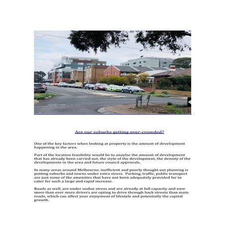 Are our suburbs getting over crowded | PDF