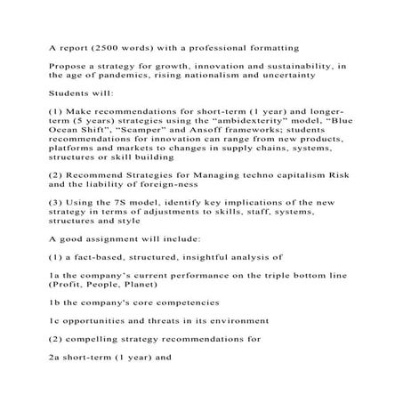 A report (2500 words) with a professional formattingPropose a st.docx