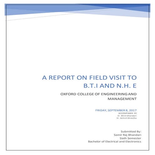 A sample of field visit to a technical institute Nepal | DOCX