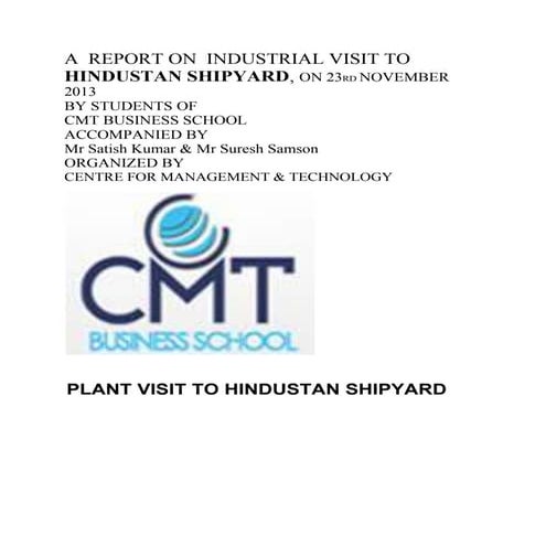 A report on industrial visit to hsl | DOCX