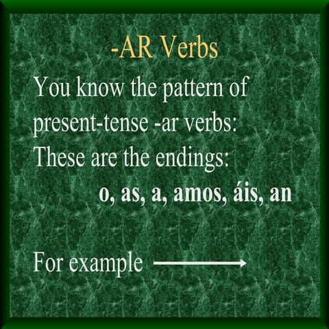 Ar Er Ir Verbs-Present Tense | PPT