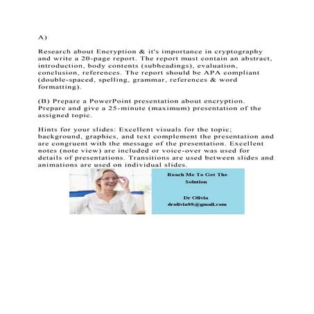 A)Research about Encryption & its importance in cryptography an | DOCX