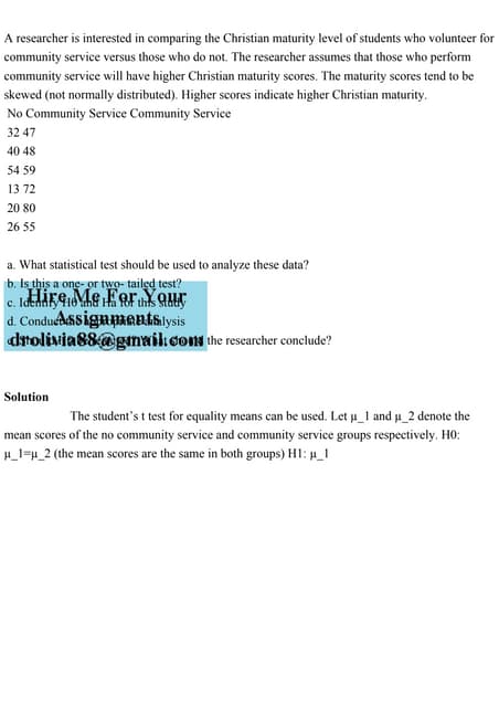 A researcher is comparing samples from 6 different populations. Assu.pdf