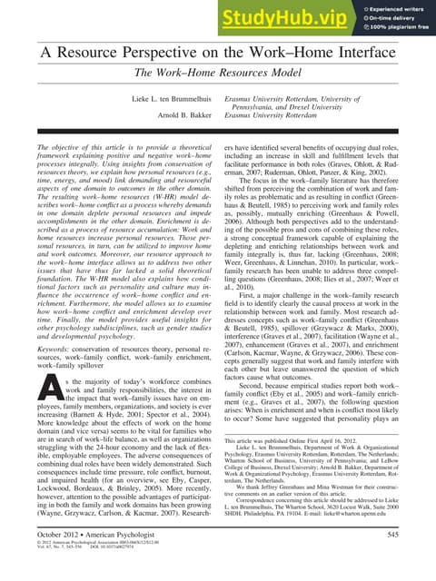 work family conflict | PPT