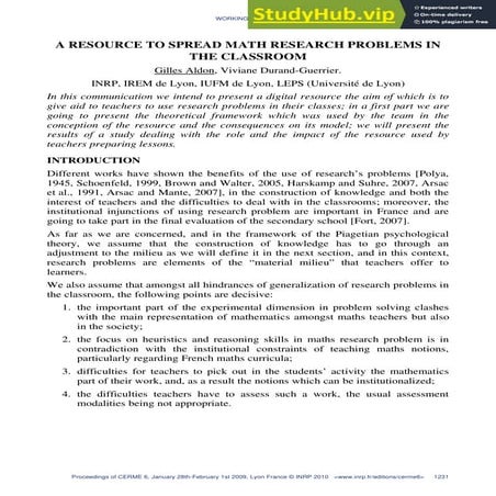 The Resource Approach to Mathematics Education Luc Trouche | PDF