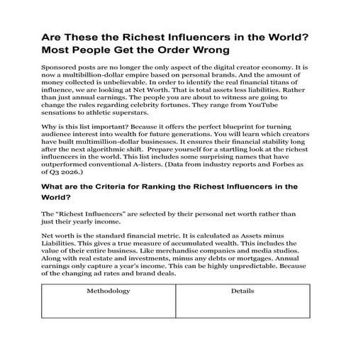 Are These the Richest Influencers in the World_ Most People Get the ...