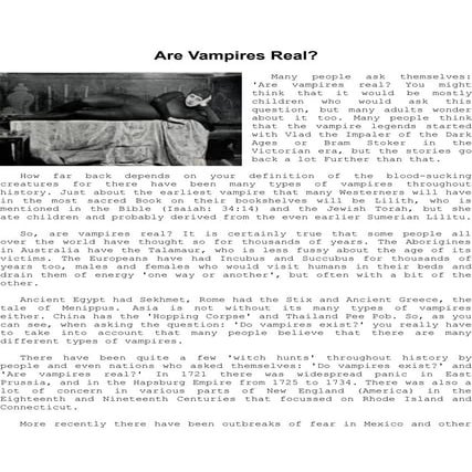 Are vampires real | DOC