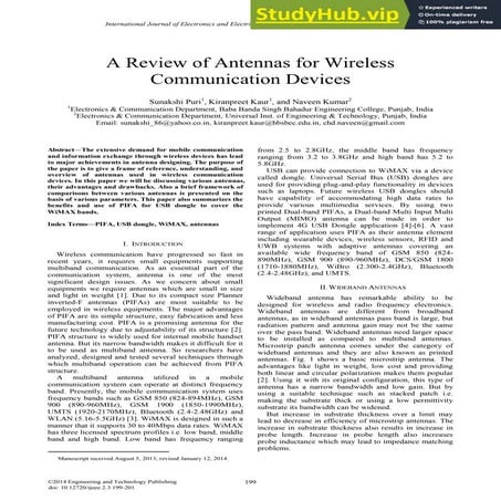 A Review Of Antennas For Wireless Communication Devices | PDF