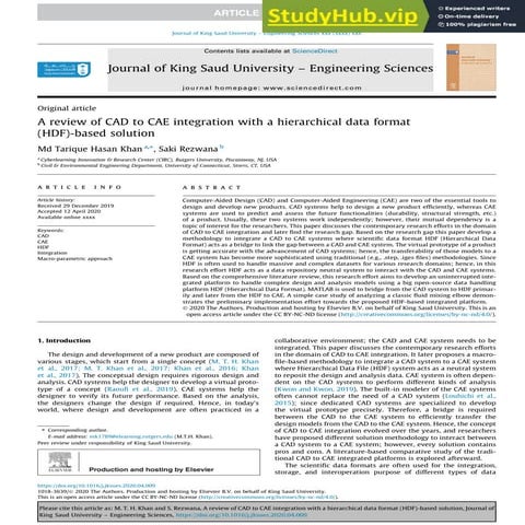 A Review Of CAD To CAE Integration With A Hierarchical Data Format (HDF ...