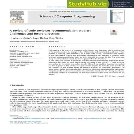 Towards Automated Supports for Code Reviews using Reviewer Recommendation and Review Quality ...