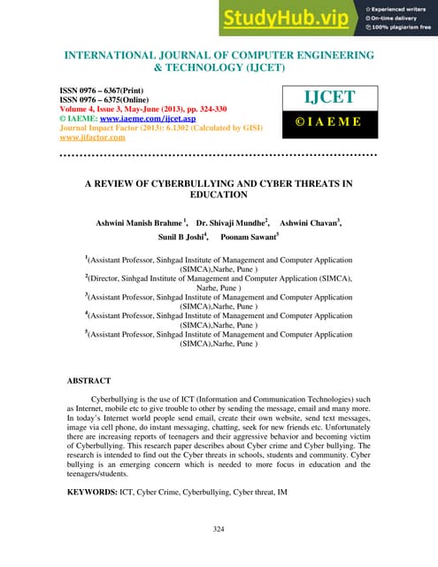 A Review Paper On Cyber Harassment Detection Using Machine Learning ...